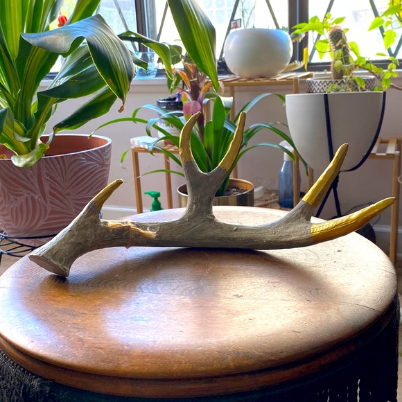 Holiday | Decorative Cast Faux Antler With Gold Tips | Poshmark